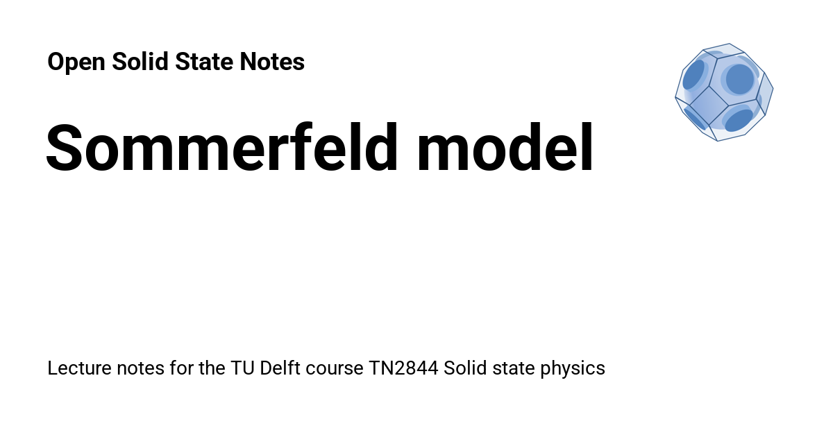 Sommerfeld model - Open Solid State Notes